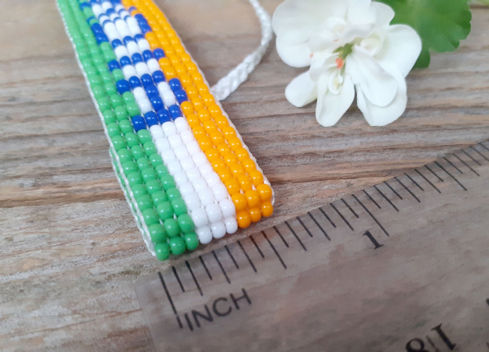 India Flag Bracelet Patriotic Beaded Wristband Loom | Etsy