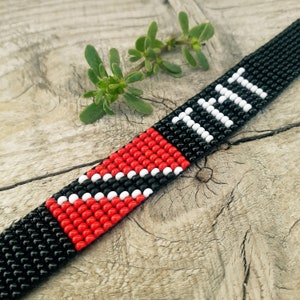 Trinidad and Tobago Flag Bracelet, Trinbago Beaded Wristband, Loom ...