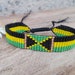 Jamaica Flag Bracelet, Patriotic Beaded Wristband, Loom Hand Woven ...