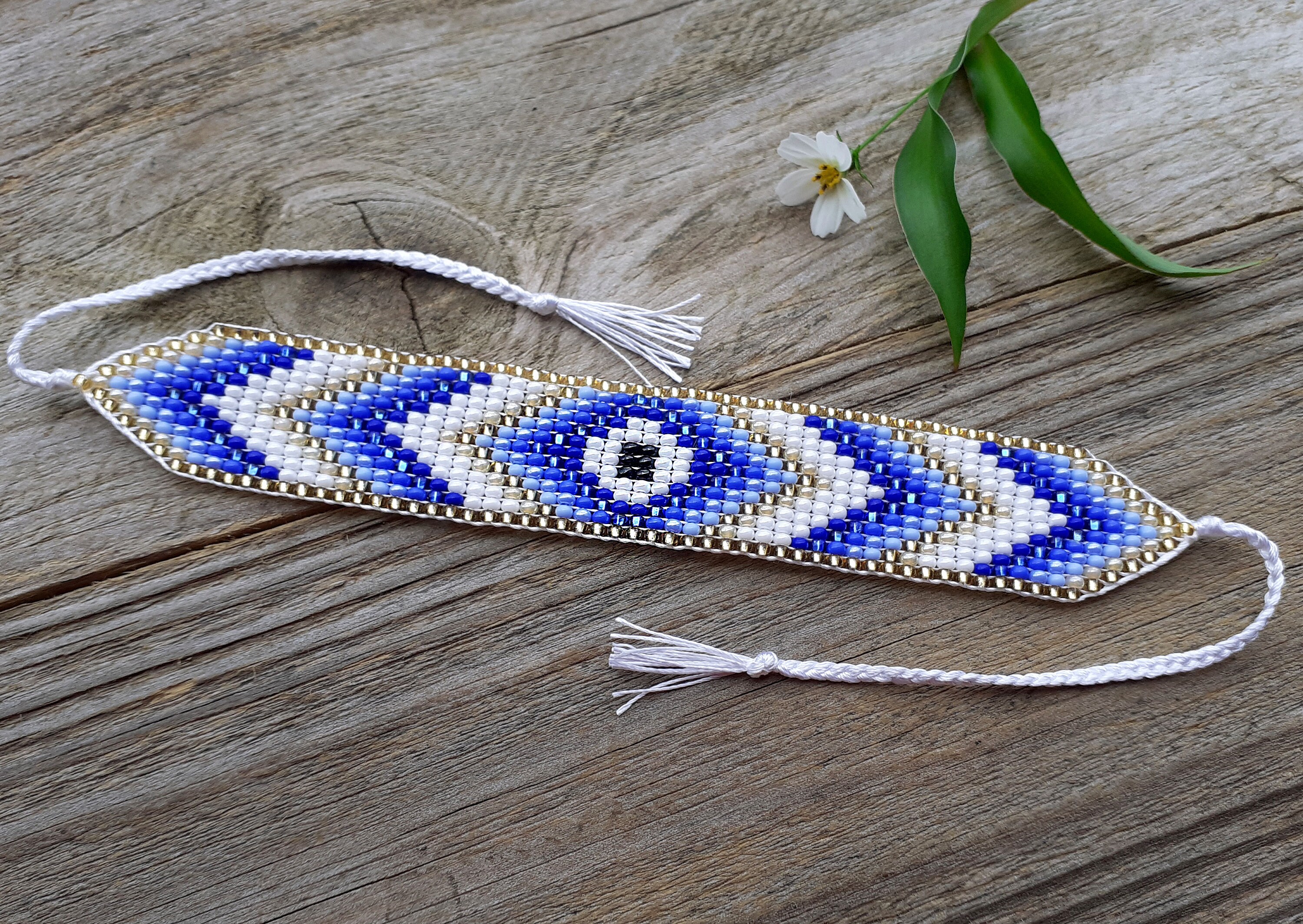 Evil Eye Bracelet: Loom Woven Seed Beads, Protective Amulet - Etsy