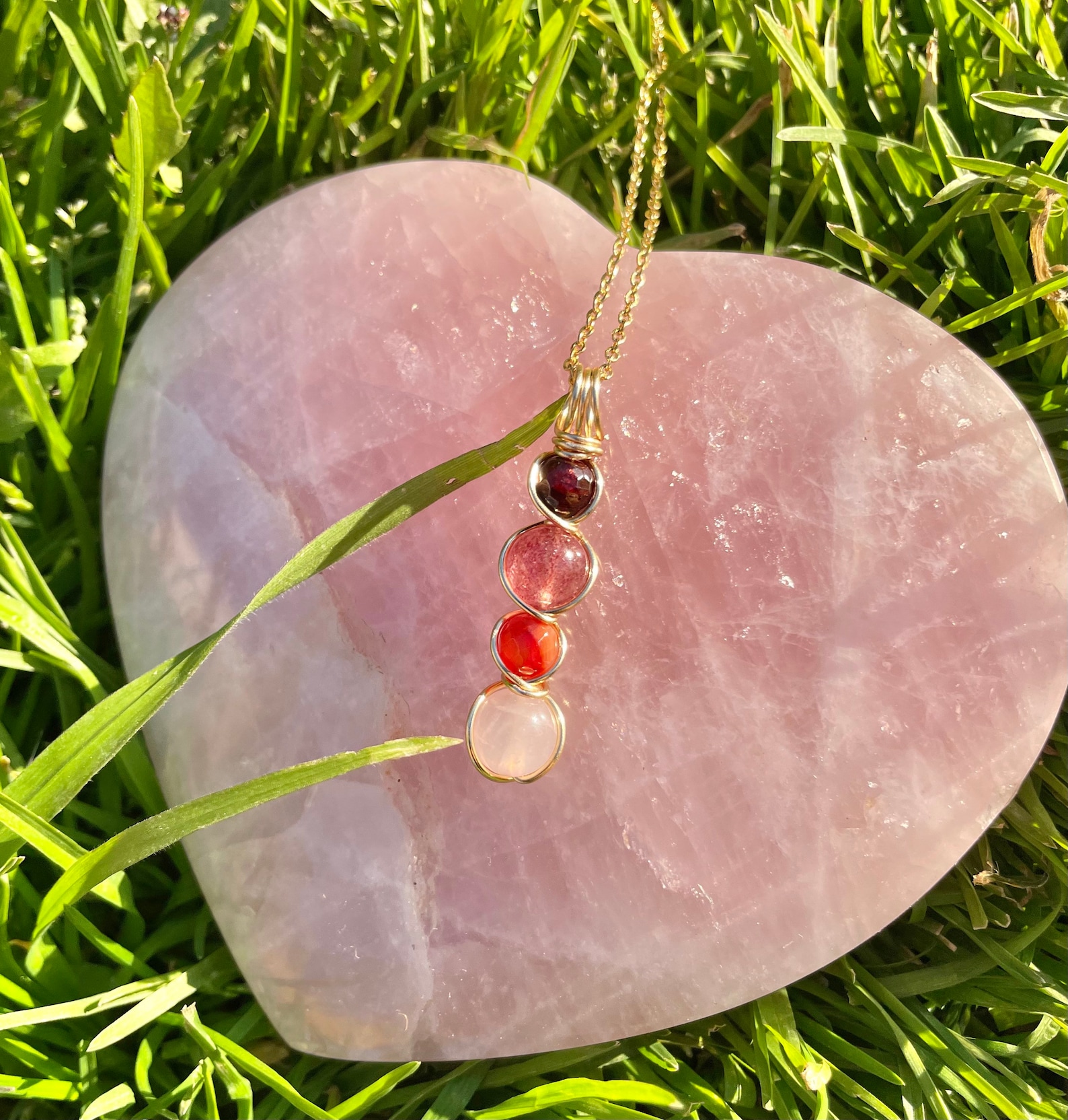 Self Love Necklace Crystal Love Necklace Wire Wrap Necklace | Etsy