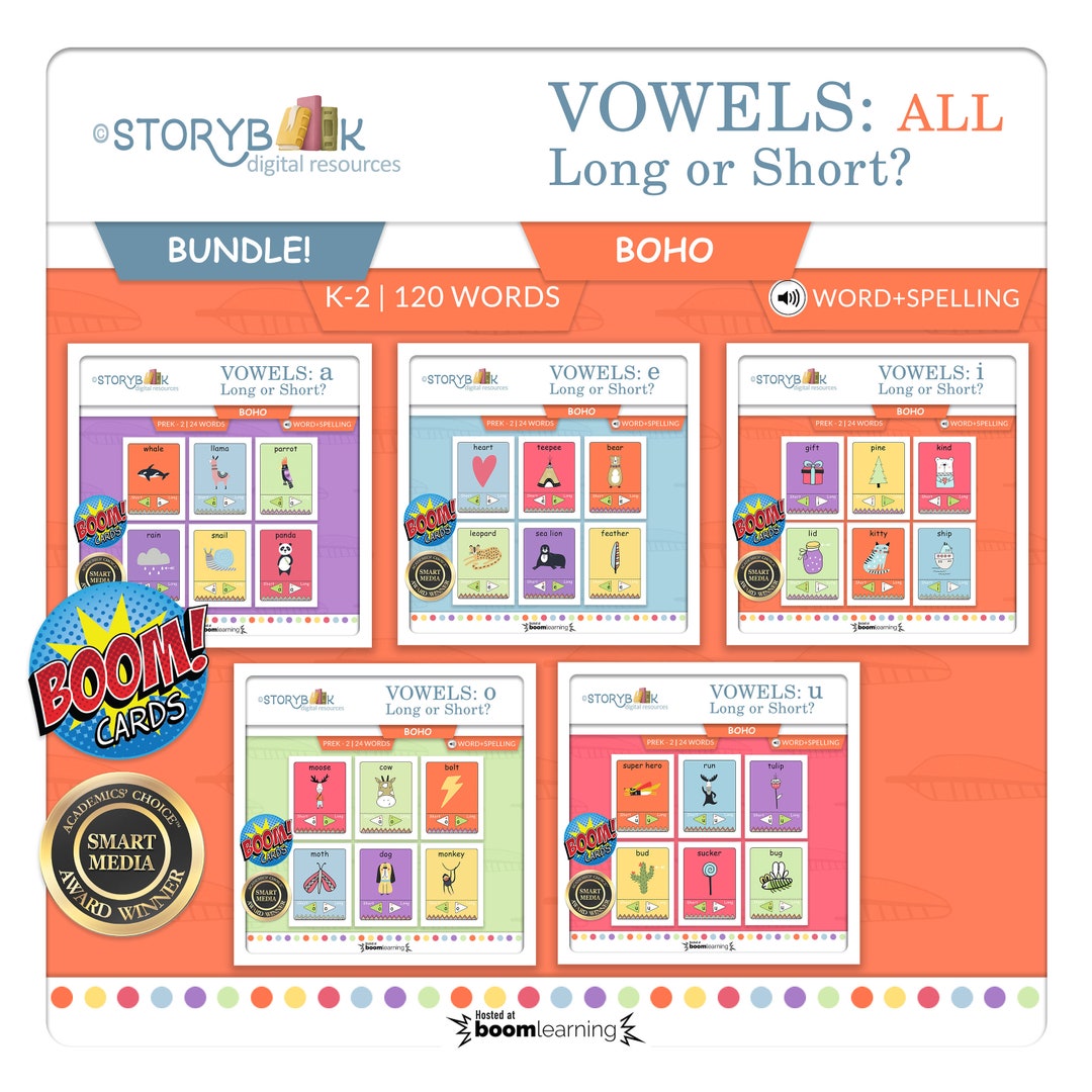 Vowels Long or Short - BOOM Cards - BOHO Collection - Etsy