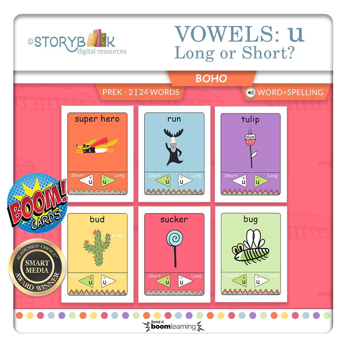 Vowels Long or Short BOOM Cards BOHO Collection - Etsy