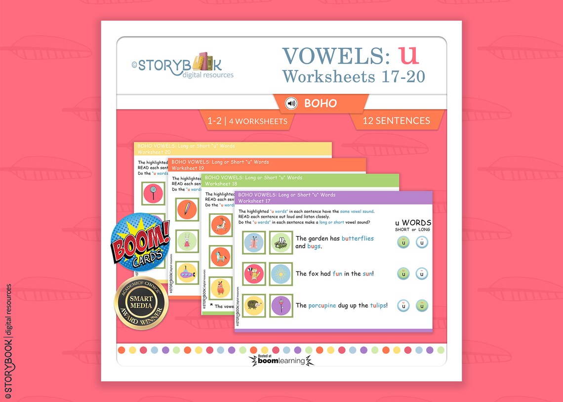 BUNDLE! Vowels Long or Short Sentence Digital Worksheets - BOOM - BOHO ...