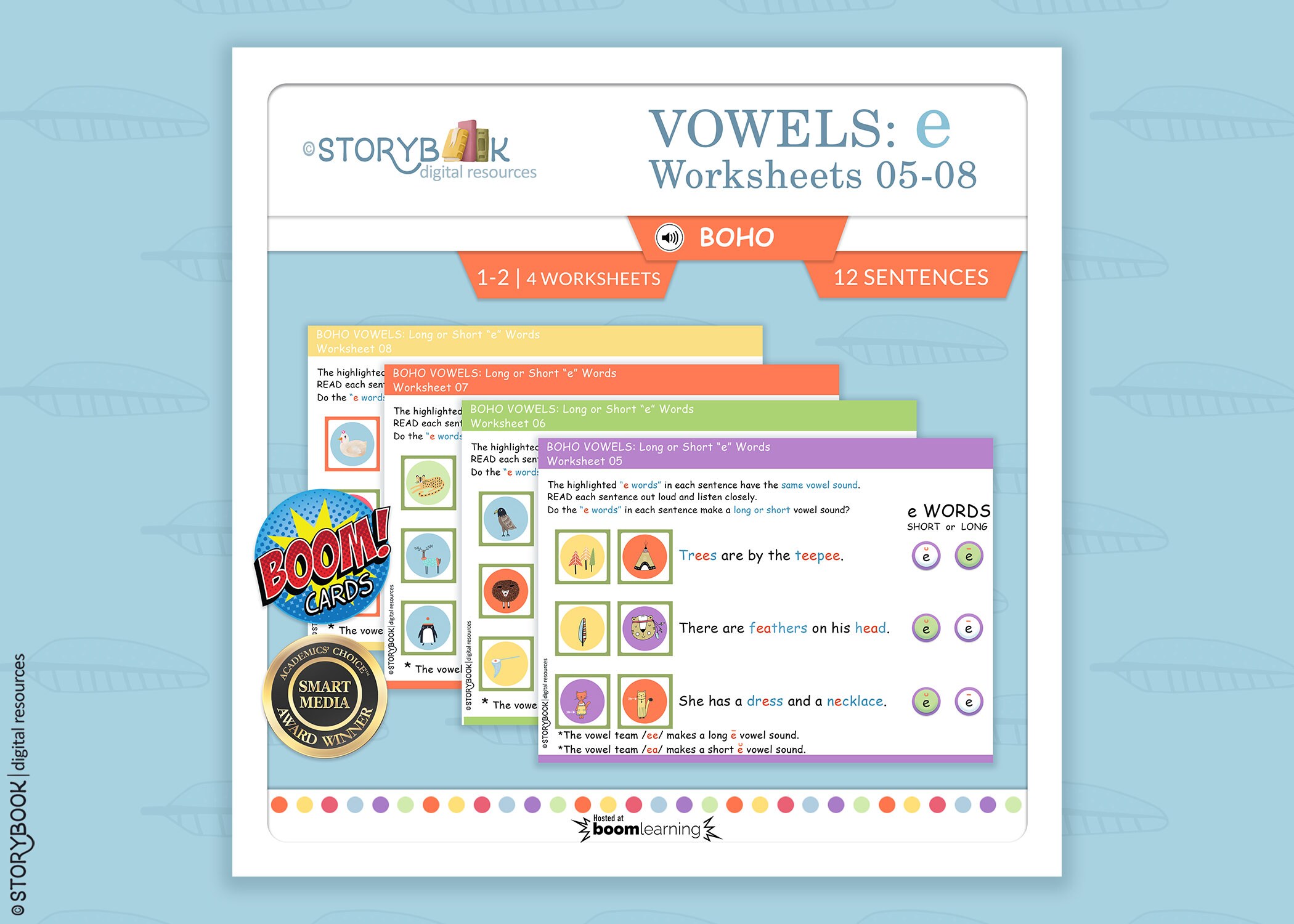 BUNDLE! Vowels Long or Short Sentence Digital Worksheets - BOOM - BOHO ...