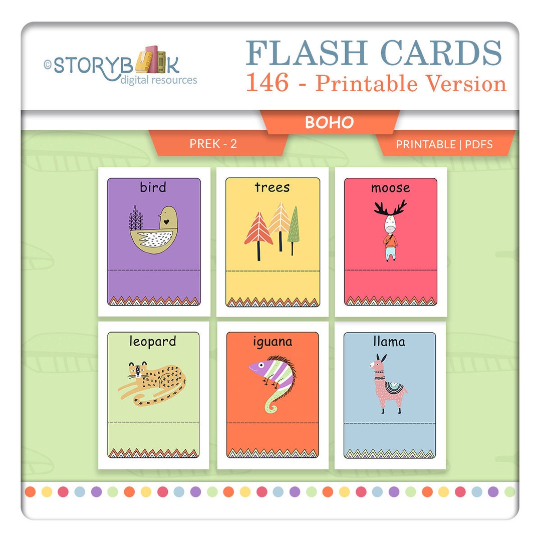 PRINTABLE Boho Flash Cards | 146 Words by STORYBOOK Digital Resources ...