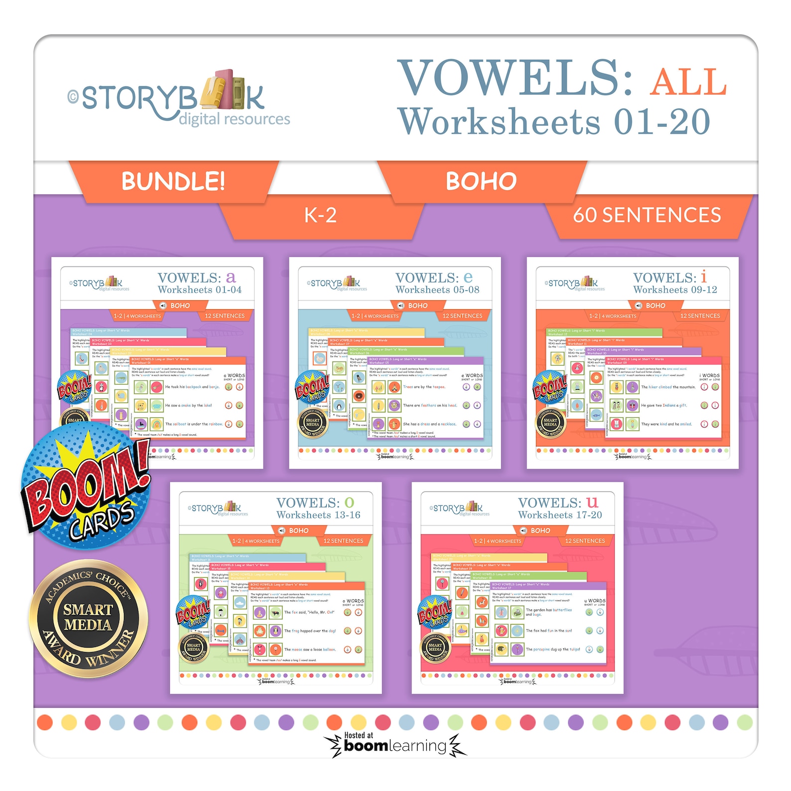 BUNDLE! Vowels Long or Short Sentence Digital Worksheets - BOOM - BOHO ...