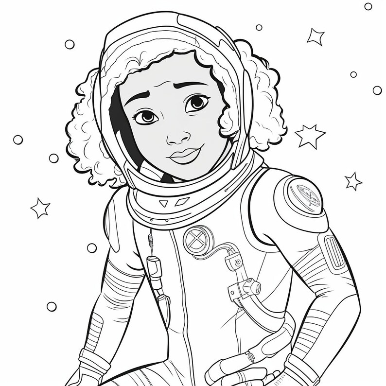 Space Explorer Coloring Pages - Inspiring and Culturally Inclusive - Etsy
