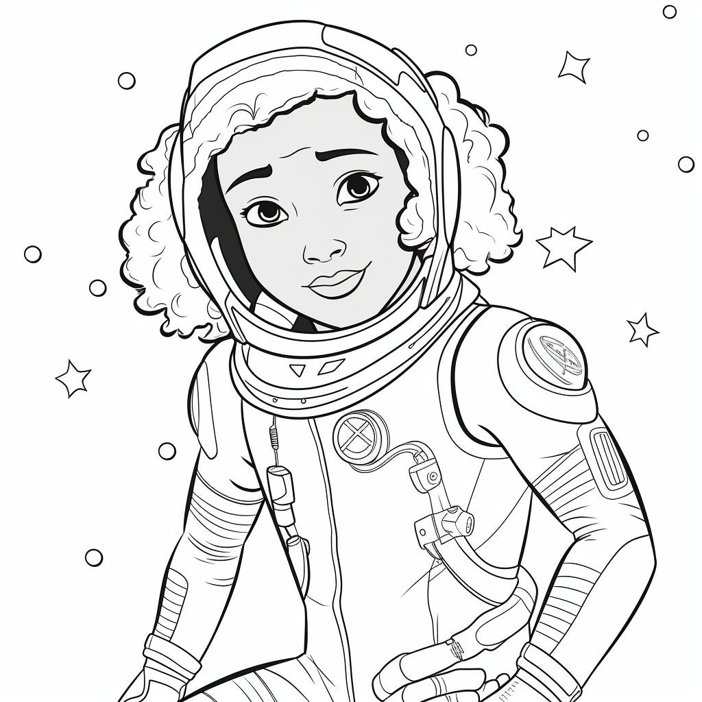 Space Explorer Coloring Pages - Inspiring and Culturally Inclusive - Etsy