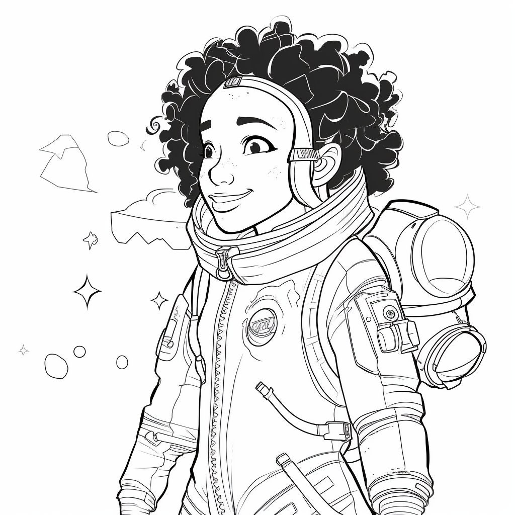 Space Explorer Coloring Pages - Inspiring and Culturally Inclusive - Etsy