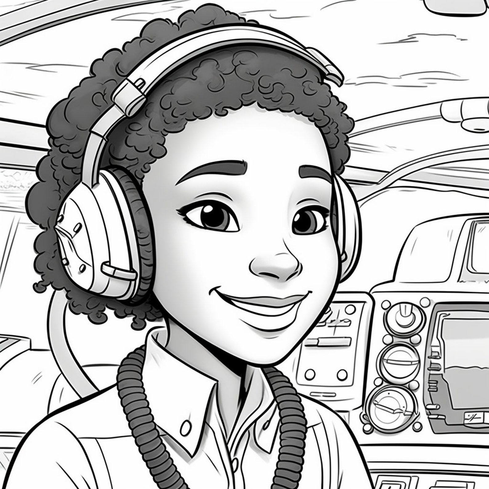 Diverse Pilot Kids Coloring Pages - Fun & Educational Activity for ...