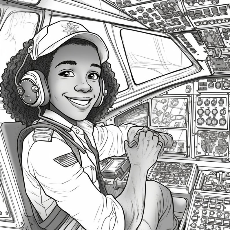 Diverse Pilot Kids Coloring Pages - Fun & Educational Activity for ...