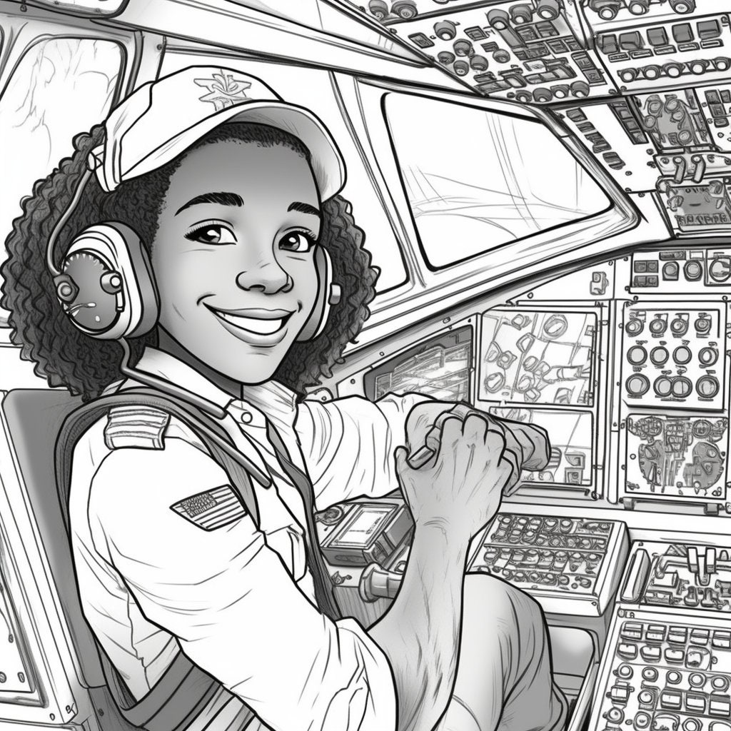 Diverse Pilot Kids Coloring Pages - Fun & Educational Activity for ...