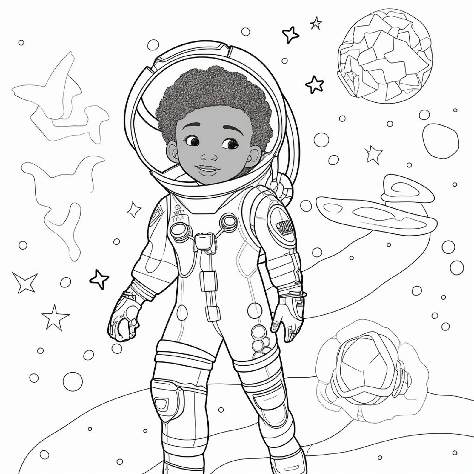 Space Explorer Coloring Pages - Inspiring and Culturally Inclusive - Etsy