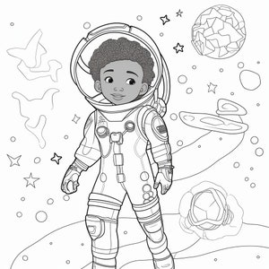 Space Explorer Coloring Pages - Inspiring and Culturally Inclusive - Etsy