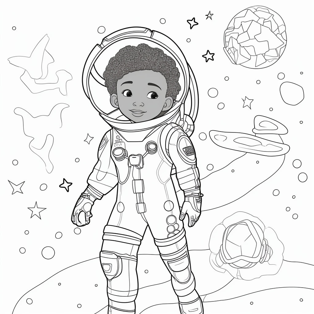 Space Explorer Coloring Pages - Inspiring and Culturally Inclusive - Etsy