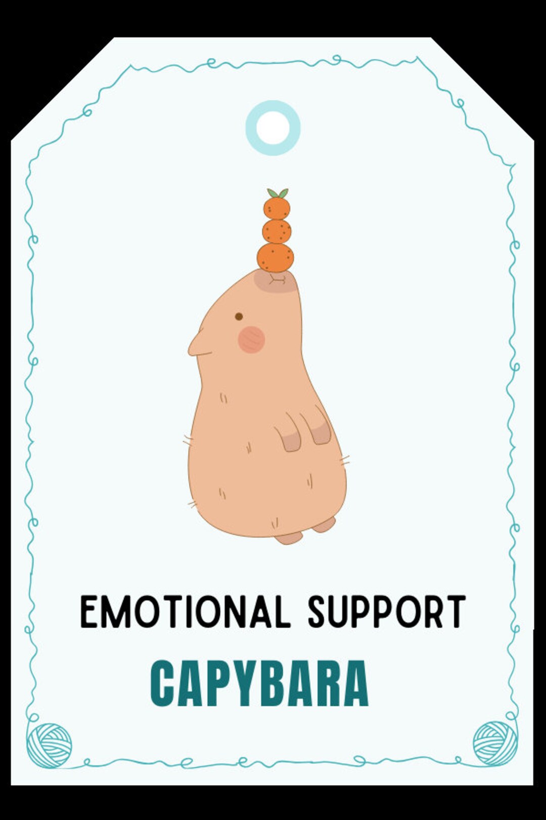 Emotional Support Capybara Tag - Digital Download - Etsy