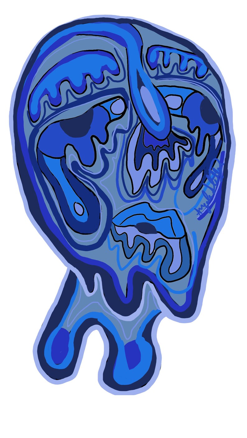 It's Okay to Feel Sad: Waterproof Vinyl Sad Sticker; Drippy Face - Etsy