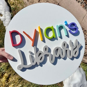 Personalized 3D Wooden Library Sign Nursery Decor Baby Name Sign - Etsy