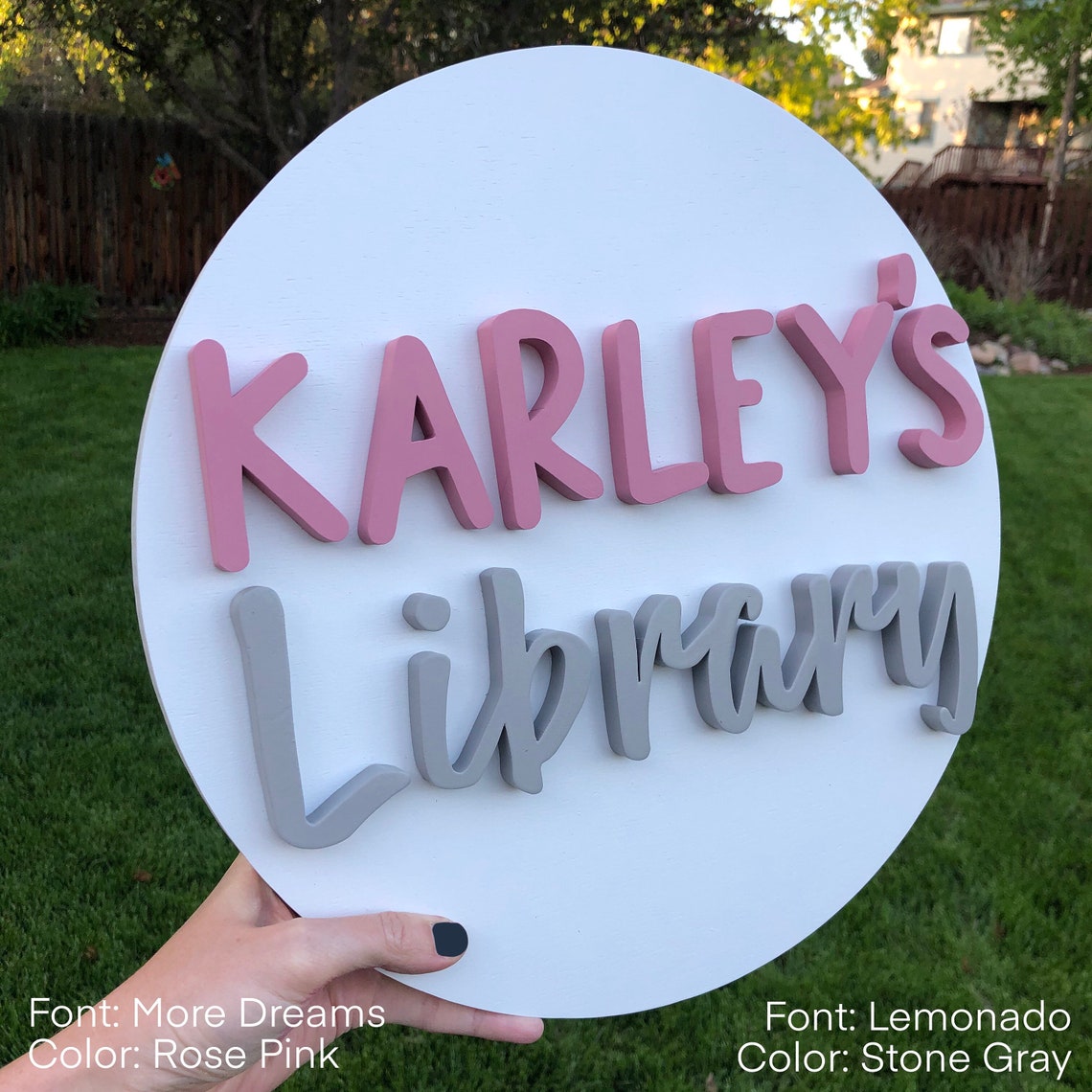 Personalized 3D Wooden Library Sign Nursery Decor Baby | Etsy