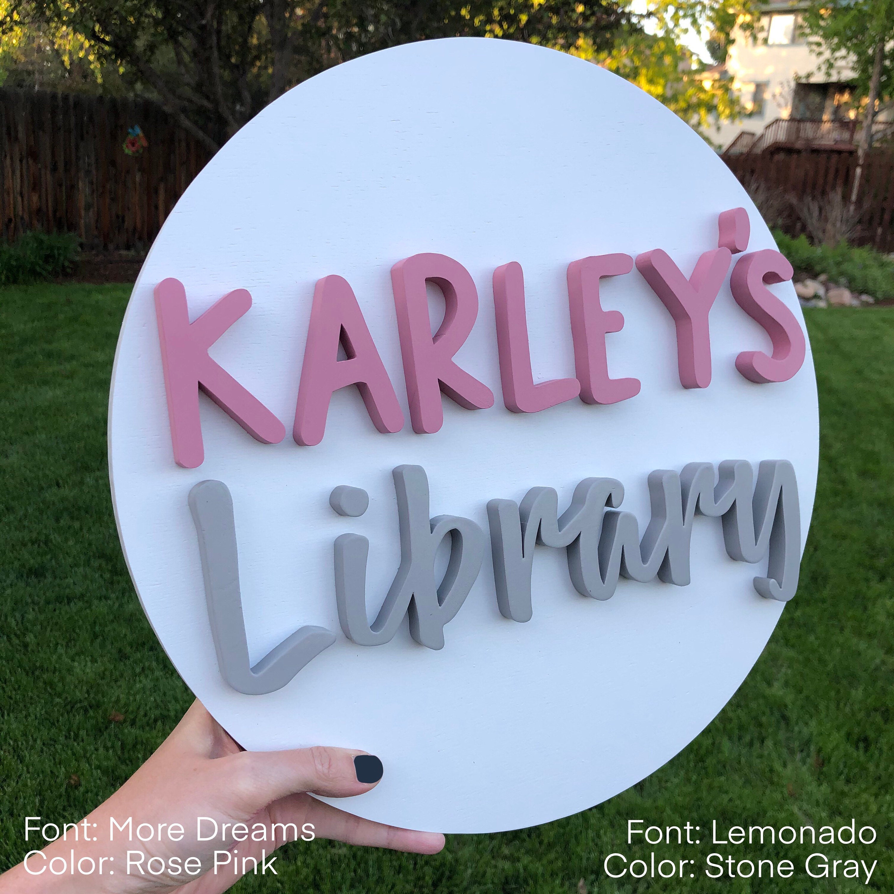 Personalized 3D Wooden Library Sign Nursery Decor Baby | Etsy