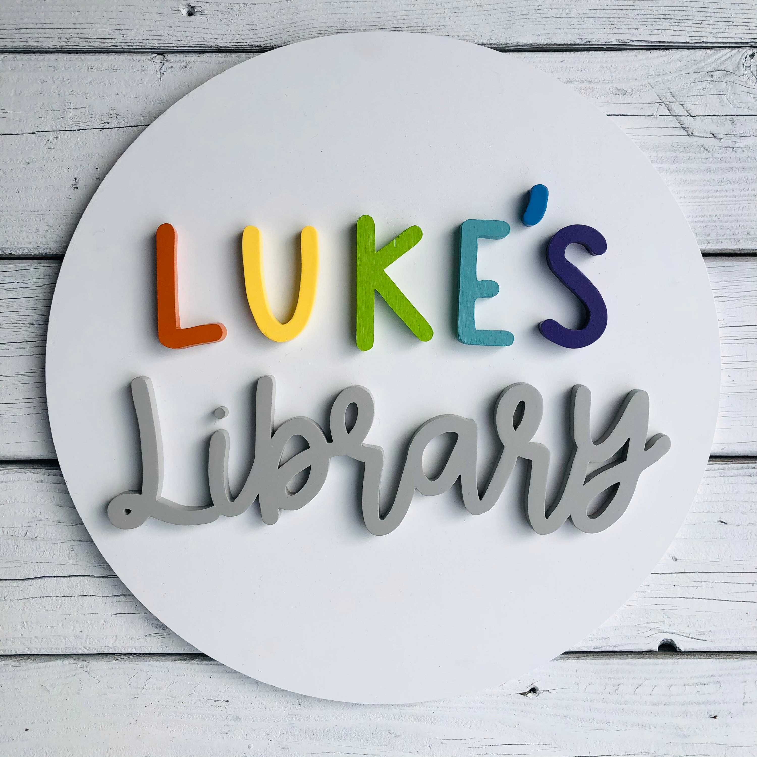 Personalized 3D Wooden Library Sign Nursery Decor Baby | Etsy