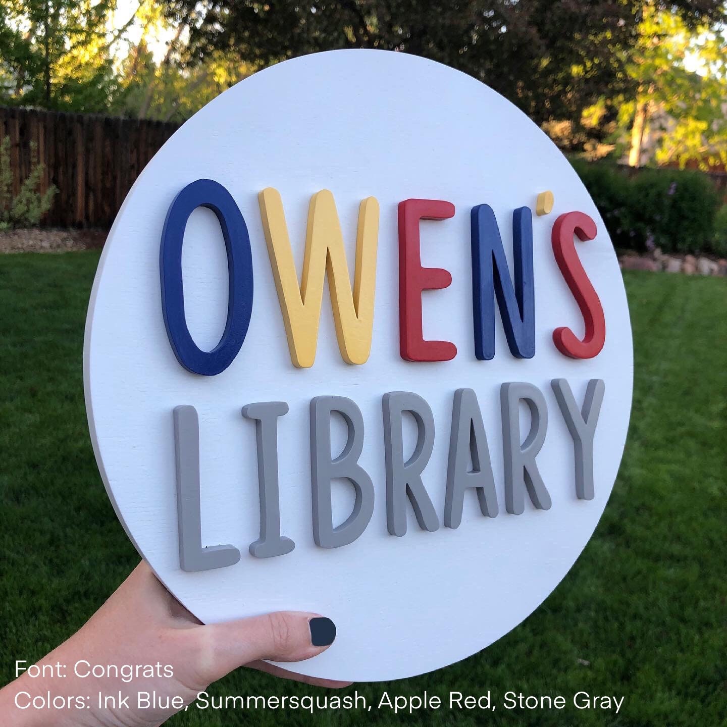 Personalized 3D Wooden Library Sign Nursery Decor Baby | Etsy