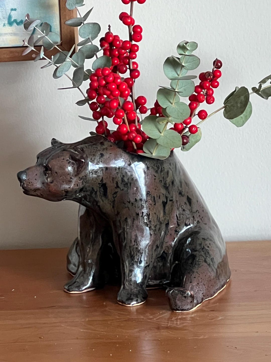 Brown Bear Vase - Etsy