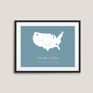 Personalized Long Distance Love Map / Long Distance Relationship ...