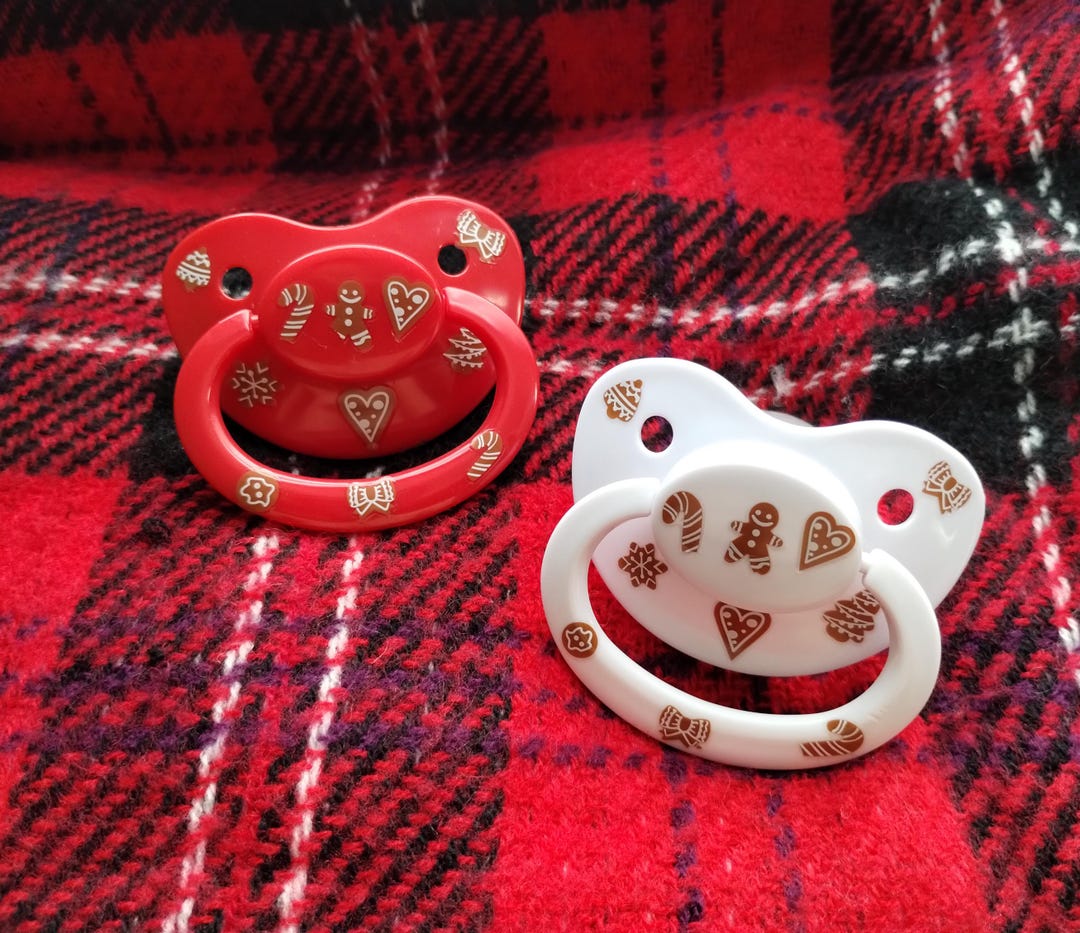 Holiday Gingerbread Cookie Print Adult Pacifier for Agere, Littlespace ...