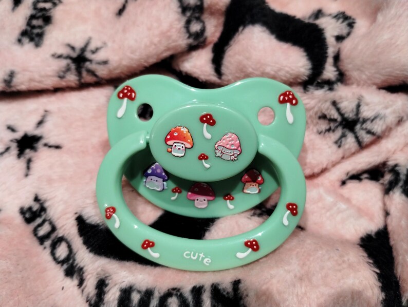 Happy Mushroom Print Adult Pacifier | for Littlespace, Agere - Etsy