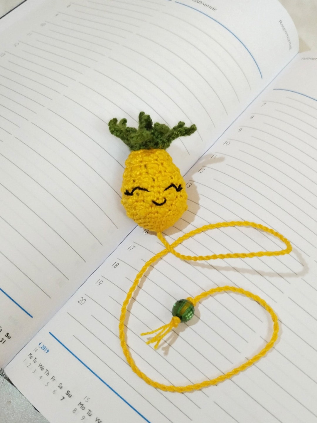 Tiny Pineapple Crochet Bookmark - Etsy
