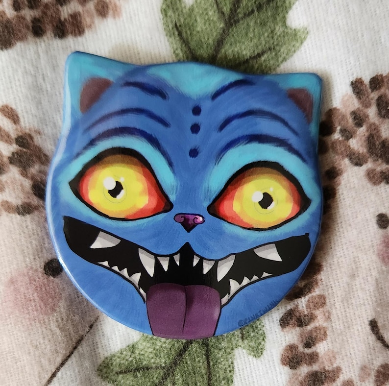 Tiger Derpy Kpop Demon Hunters Cat Shaped Badge Pin - Etsy
