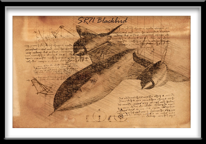 Digital Drawing of the SR71 Blackbird Spy Plane - Etsy