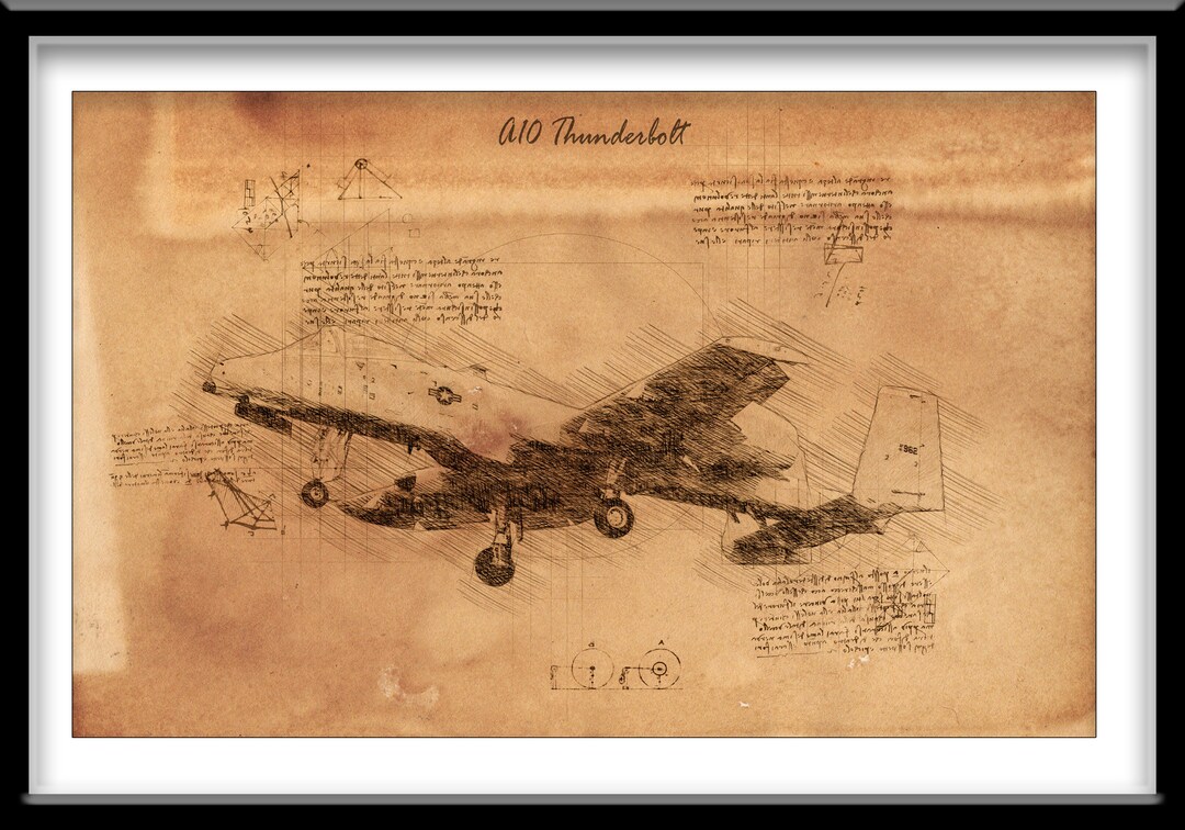 A10 Thunderbolt Drawing Aka Warthog - Etsy