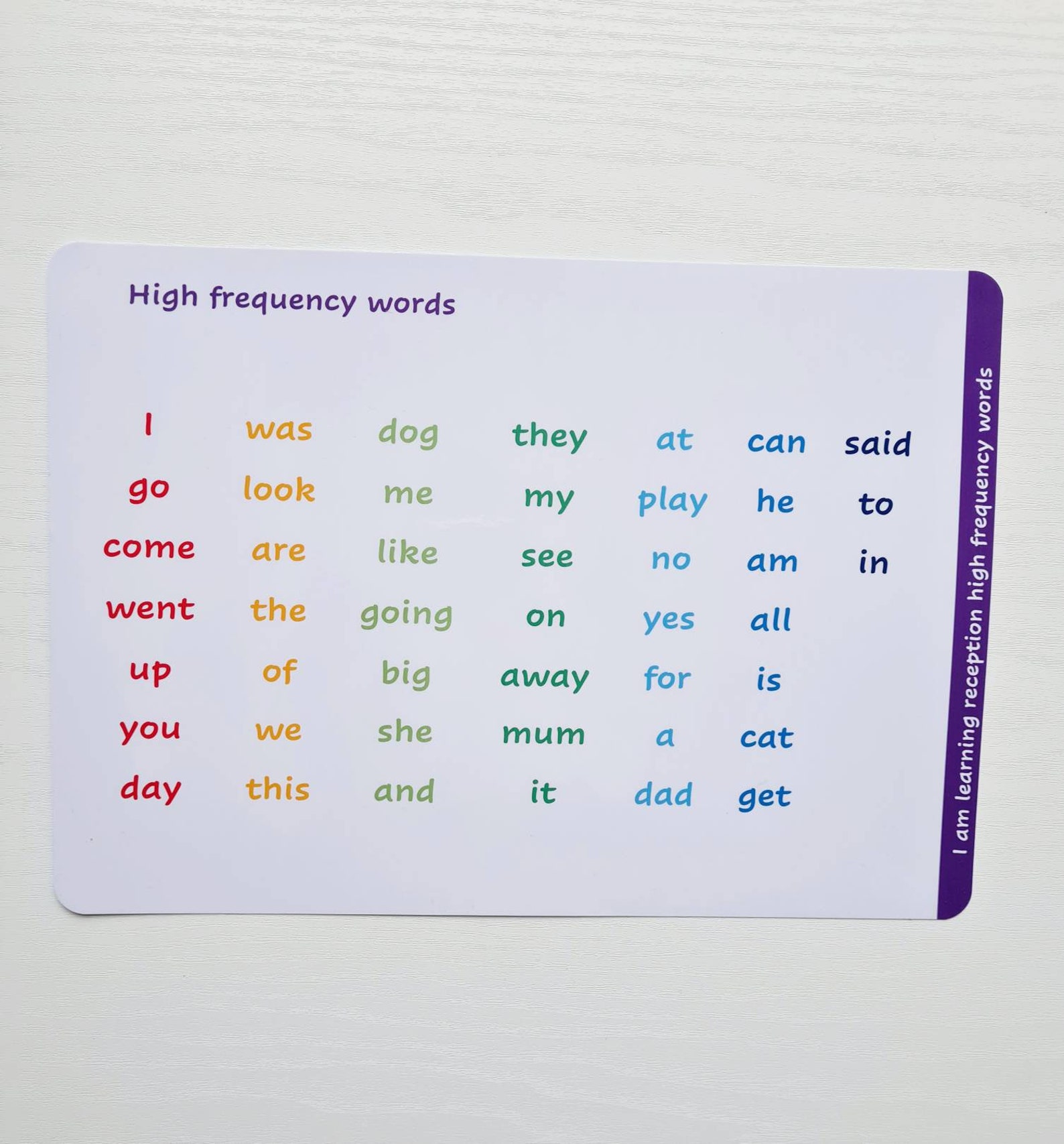 Reception Key Words High Frequency Words Starting School - Etsy UK