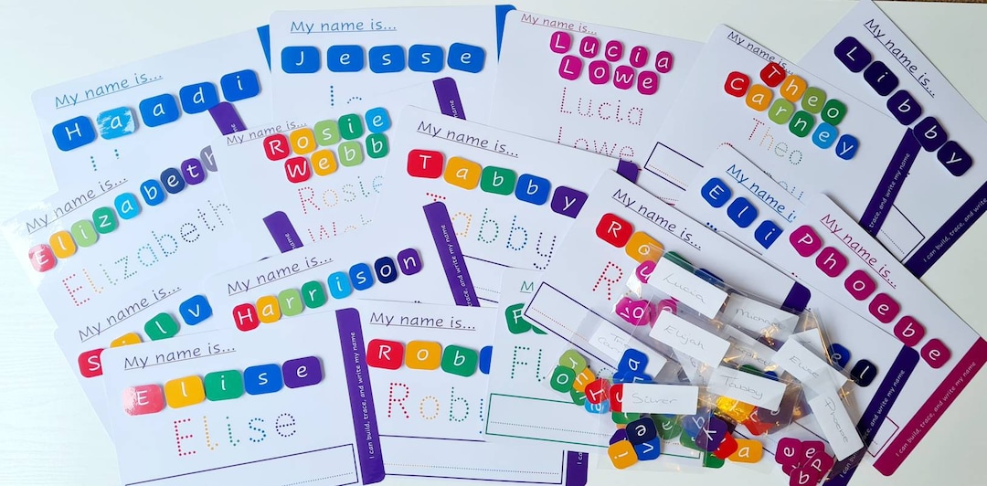 Name Writing Learning Mat, Name Tracing, Build It, Trace It, Write It ...