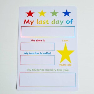 PRINTABLE My Last Day Keepsake, Last Day of School Mat, My Last Day ...