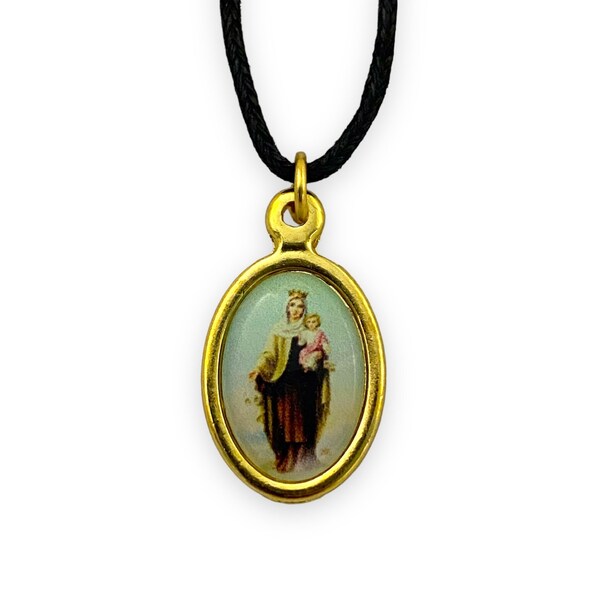 Black String Virgin Mary Necklace - Etsy