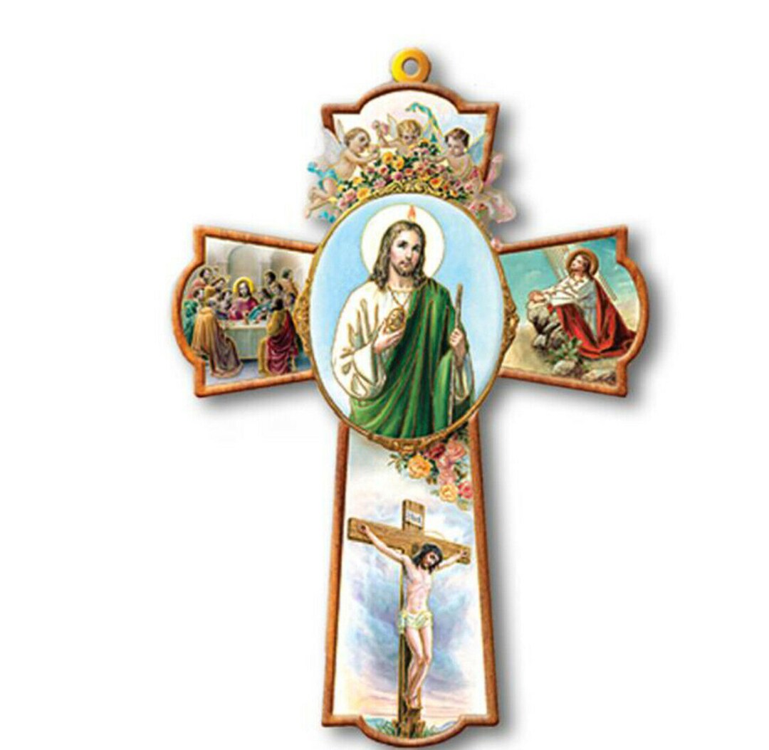 St Jude of Thaddeus Wooden Wall Cross 8 Inches San Judas - Etsy