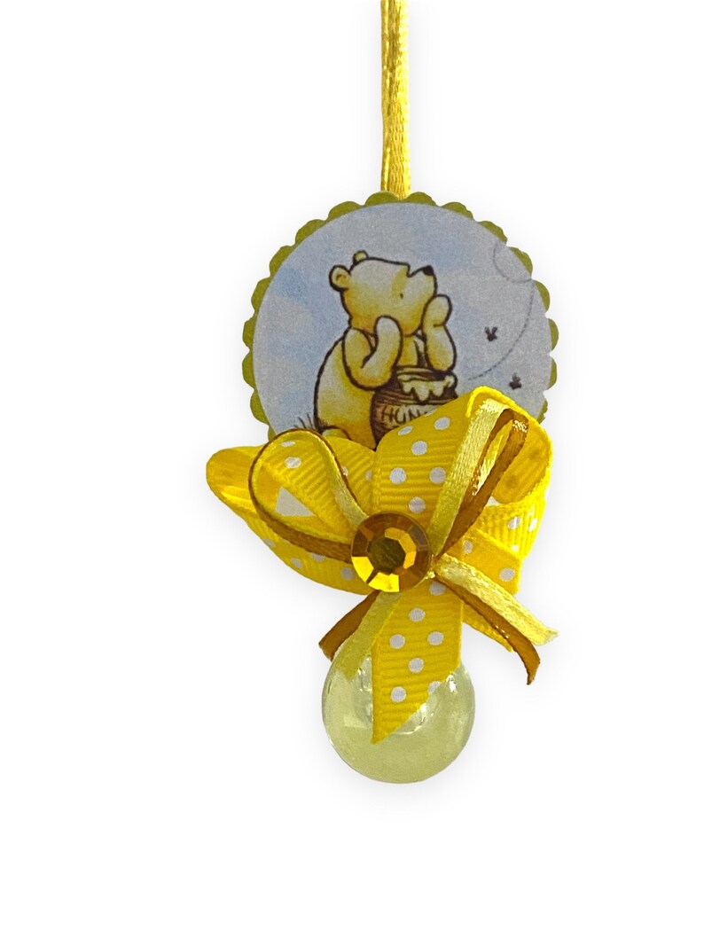 Yellow Winnie the Pooh Baby Shower Pacifiers Necklaces Party - Etsy
