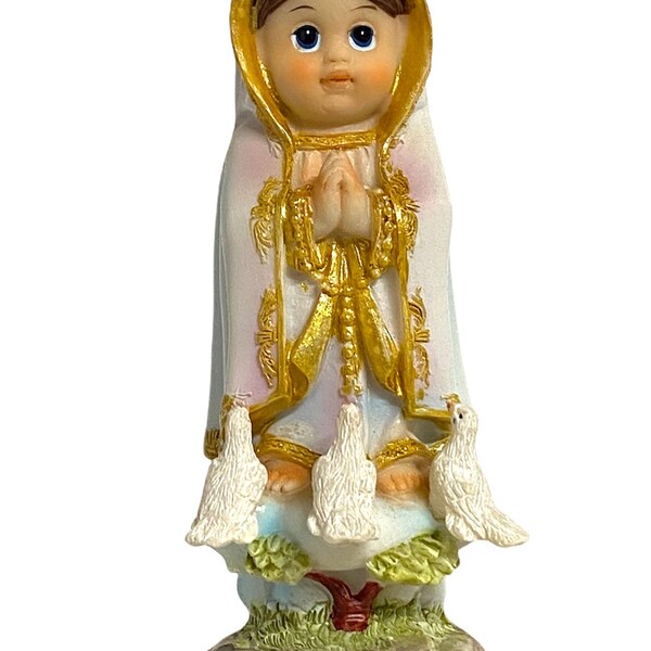 Our Lady of Fatima With Children Statue - Etsy