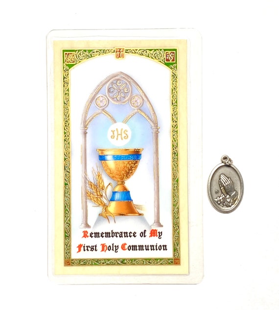 Remembrance of My First Holy Communion English Holy Laminated - Etsy