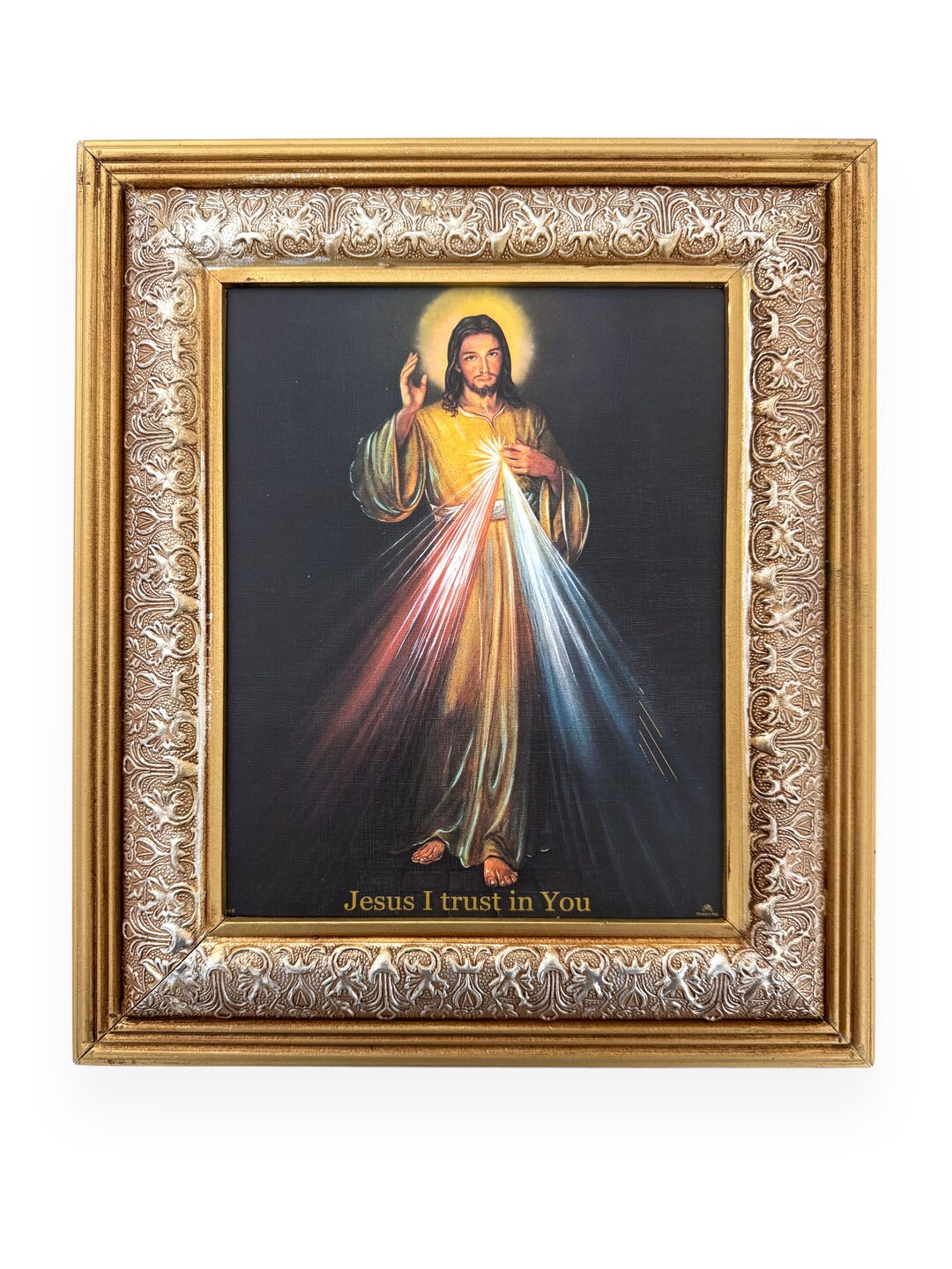 Divine Mercy Jesus I Trust in Your Pine Wood Picture Frame 12 X 14 Wall ...