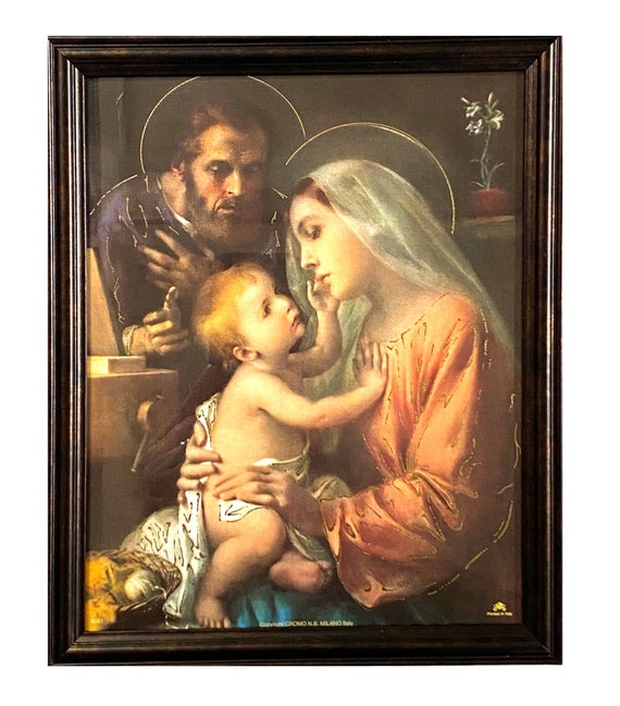 Holy Family Joseph Virgin Mary Baby Jesus Picture Frame Wall | Etsy