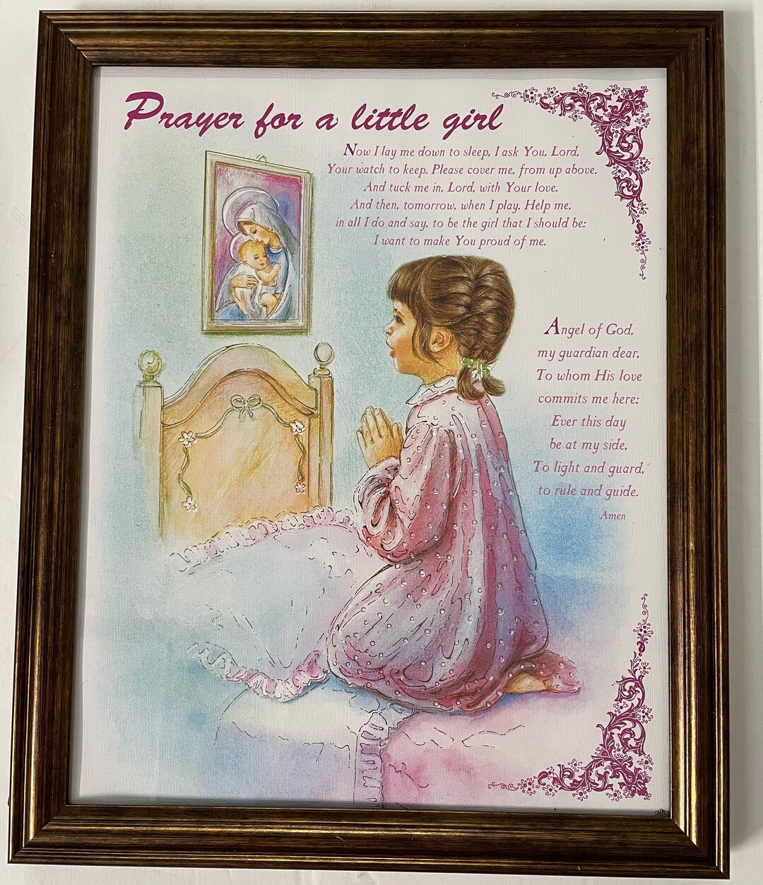 Prayer for a Little Girl Kneeling Angel of God My Guardian Dear Prayer ...