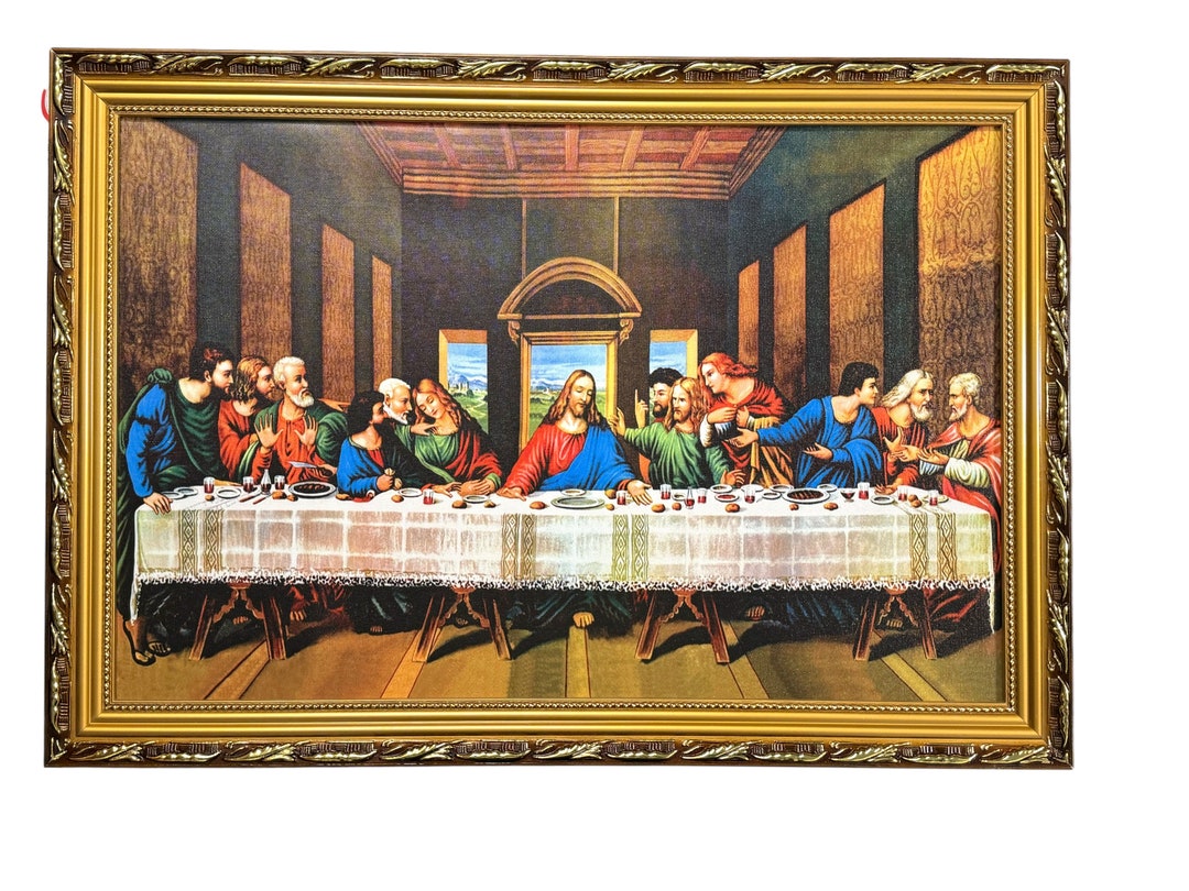 The Last Supper Picture Frame Wall Art Room Home Décor La Ultima Cena ...