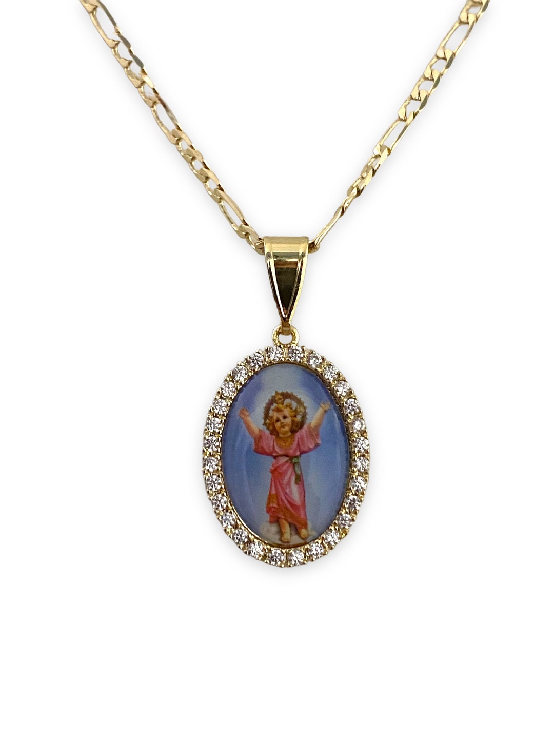 Holy Divine Child Jesus 14K Gold Plated Pendant Charm Necklace With ...