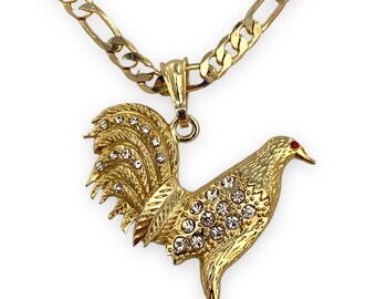 Rooster Gold Necklace - Etsy