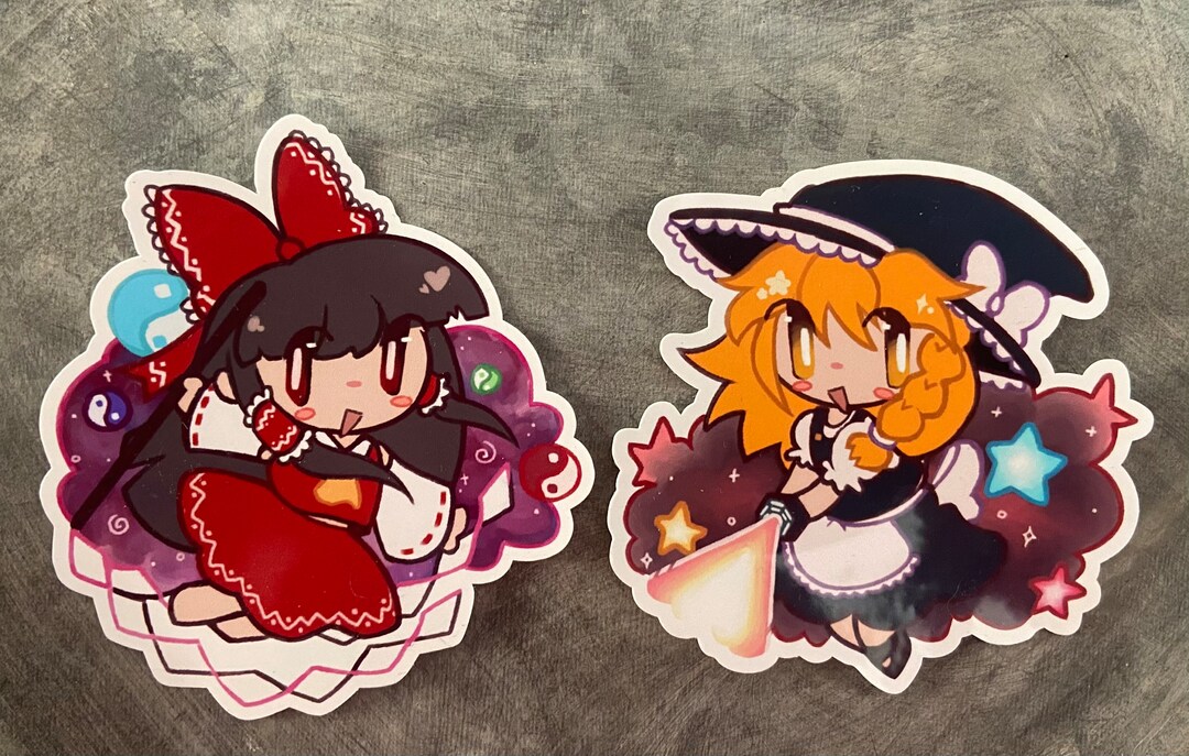 Touhou Project Marisa Kirisame Reimu Hakurei Stickers - Etsy